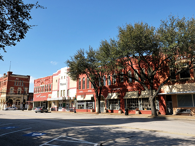 Downtown Waxahachie's historic buildings stand like colorful sentinels of the past, their brick facades telling stories that modern strip malls can only dream about.