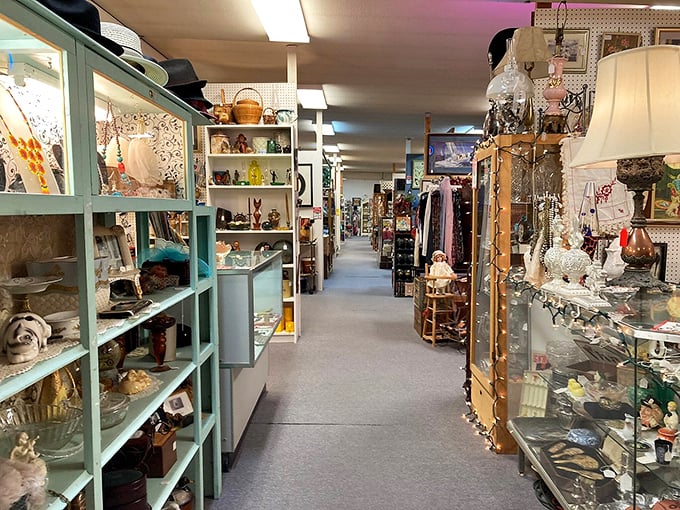 That unassuming white building with the red awning is hiding more treasures than a pirate's retirement fund.