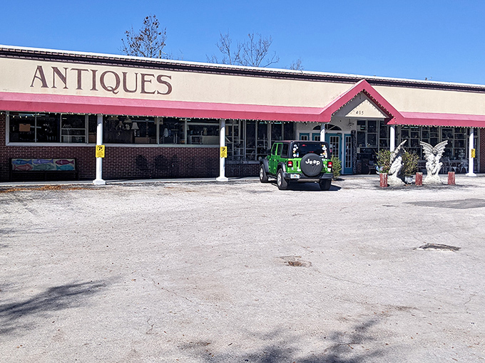 The unassuming exterior with its cheerful pink awning belies the treasure trove within. Like finding a vintage Rolex at a yard sale, appearances can be delightfully deceiving.