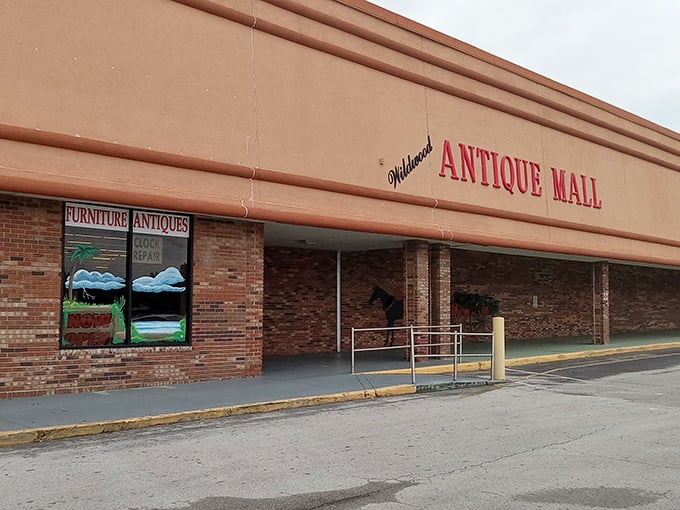 The unassuming exterior of Wildwood Antique Mall &ndash; where treasures hide behind brick and mortar like the world's most rewarding game of hide-and-seek.
Add to Conversation