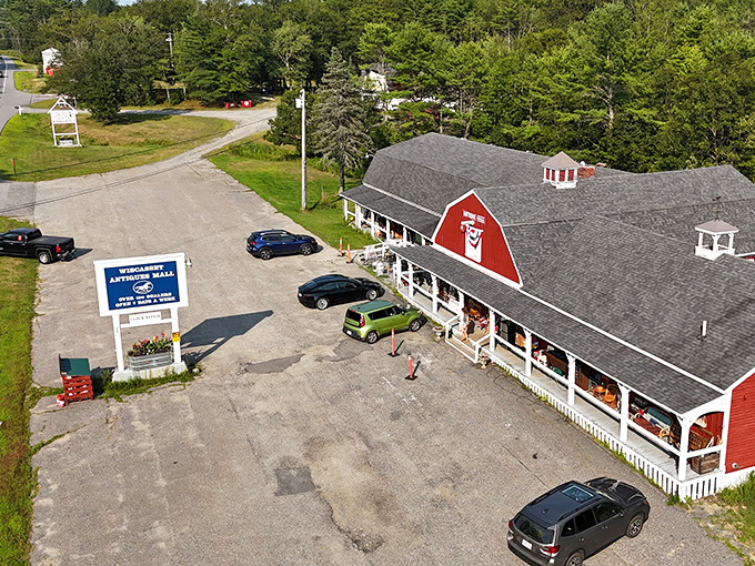 That classic red barn exterior isn't just for show&mdash;it's your gateway to the most delightful time warp in Maine.