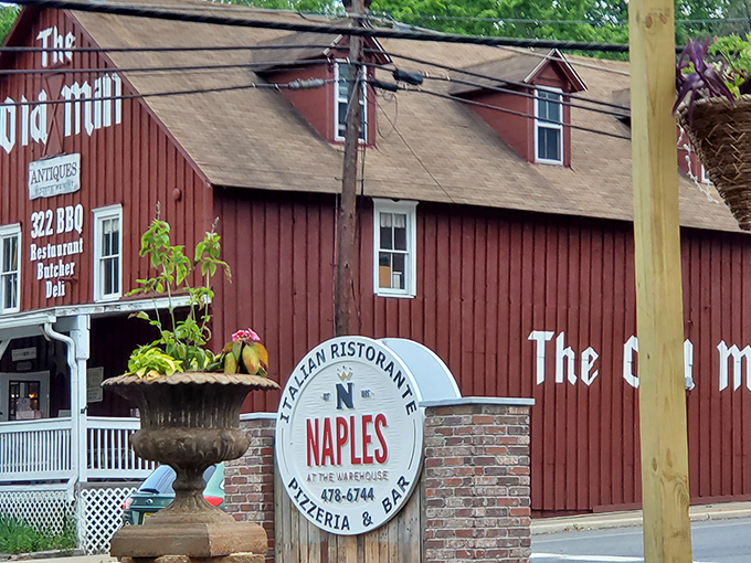 A Naples pizzeria sign adds unexpected Italian flair to this South Jersey antique wonderland.