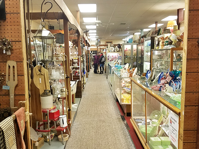 Long corridors of possibility stretch before you at Quaker Antique Mall, where every booth is a new chapter in America's story waiting to be discovered.