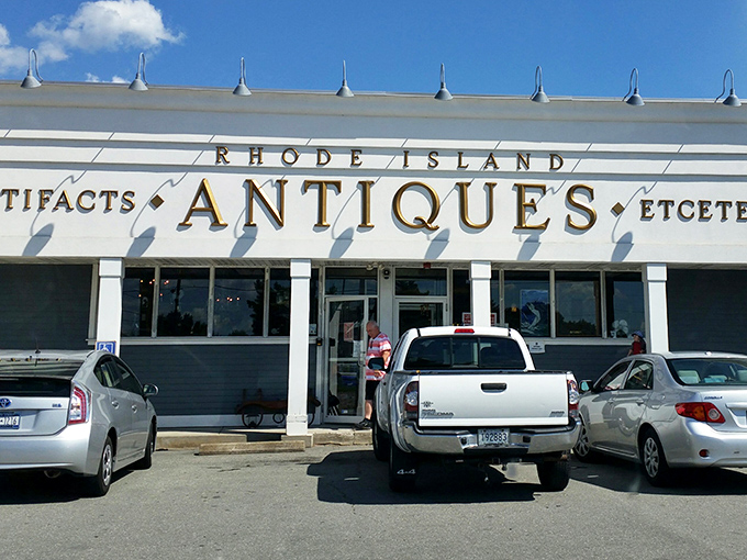 That vibrant blue exterior isn't just cheerful&mdash;it's a beacon calling treasure hunters from every corner of Rhode Island.
