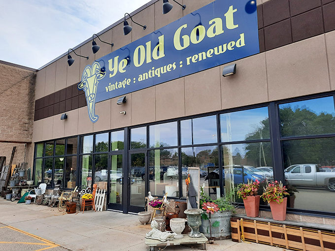 The blue sign beckons like a portal to the past&mdash;Ye Old Goat's exterior hints at the treasure trove waiting inside.