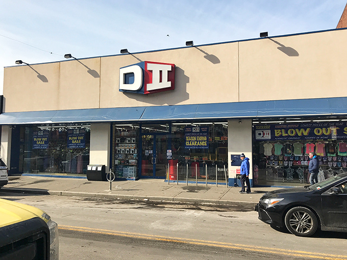 The iconic DII sign beckons bargain hunters like a retail lighthouse, promising treasures within that'll make both your home and wallet happy.