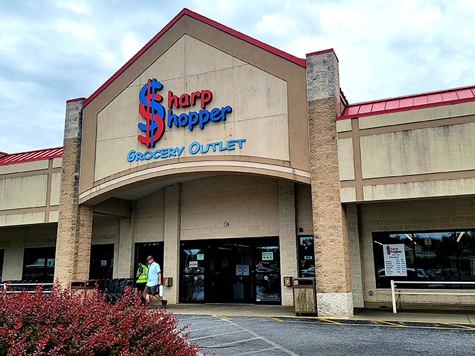 The unmistakable Sharp Shopper sign beckons bargain hunters like a beacon of savings in Pennsylvania Dutch Country. No frills, all thrills for your wallet!