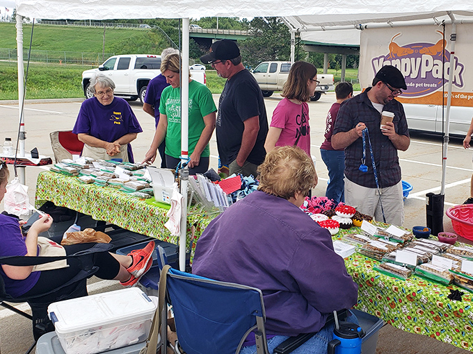 Shopping alongside neighbors feels like a community reunion where the conversation flows as freely as the locally roasted coffee.