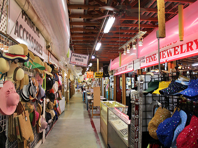 Treasure hunters paradise! Colorful corridors lined with everything from sun hats to fine jewelry await those brave enough to explore every nook and cranny.