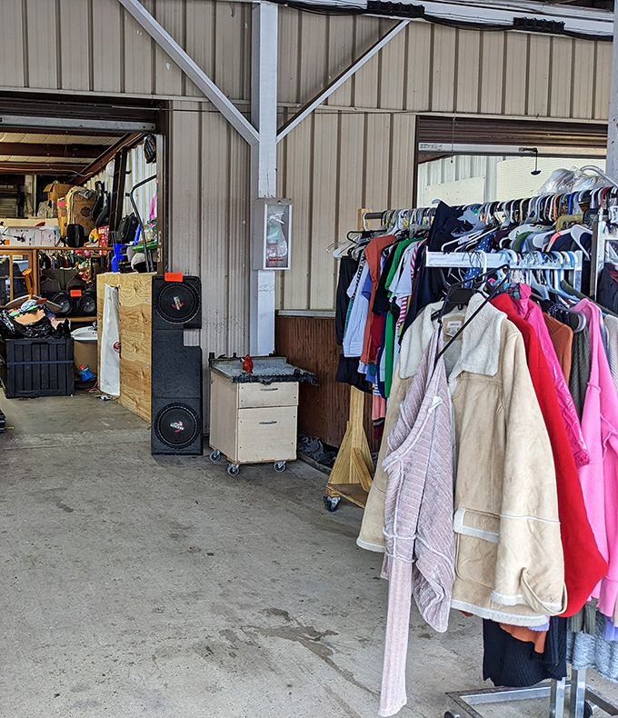 Racks upon racks of possibility! Every hanger holds not just clothing, but potential new identities waiting to be discovered.