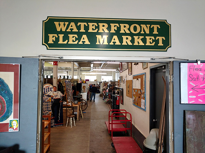The historic brick fortress of bargain hunting awaits! Housed in this impressive former mill building, the Waterfront Flea Market stands as Brunswick's temple to treasures past.