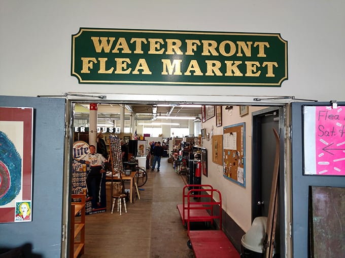 The historic brick fortress of bargain hunting awaits! Housed in this impressive former mill building, the Waterfront Flea Market stands as Brunswick's temple to treasures past.