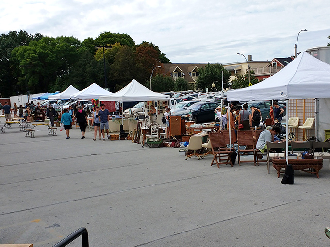 White tents stretch across the pavement like a village of treasure caves, each one promising discoveries that'll make your friends jealous.