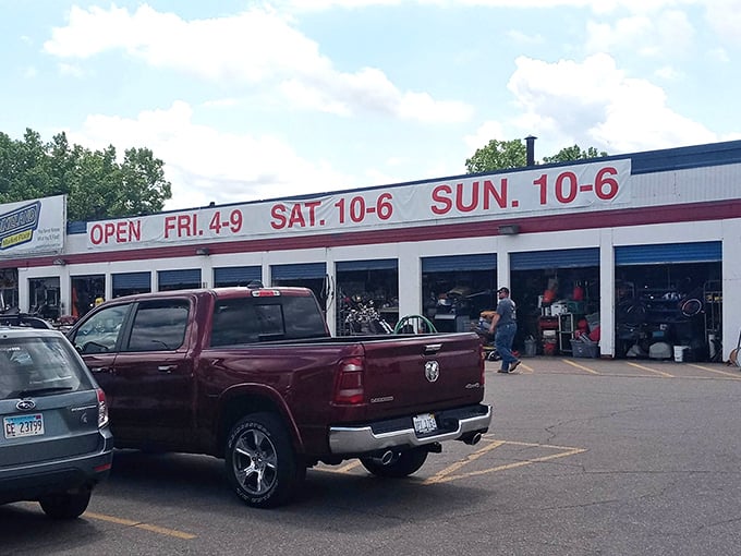 The unassuming exterior of Dixieland Flea Market belies the treasure trove within, like a poker player with a royal flush keeping a straight face.