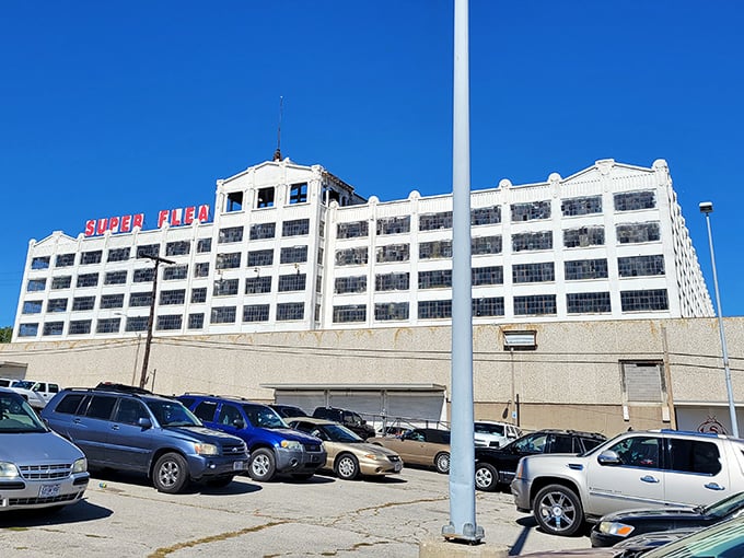 That imposing fortress of deals towers over Kansas City like a monument to bargain hunting excellence and consumer dreams.