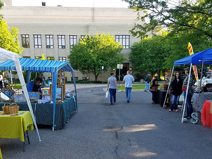 The historic backdrop of downtown Great Falls creates the perfect canvas for this Saturday morning ritual of community commerce and conversation.