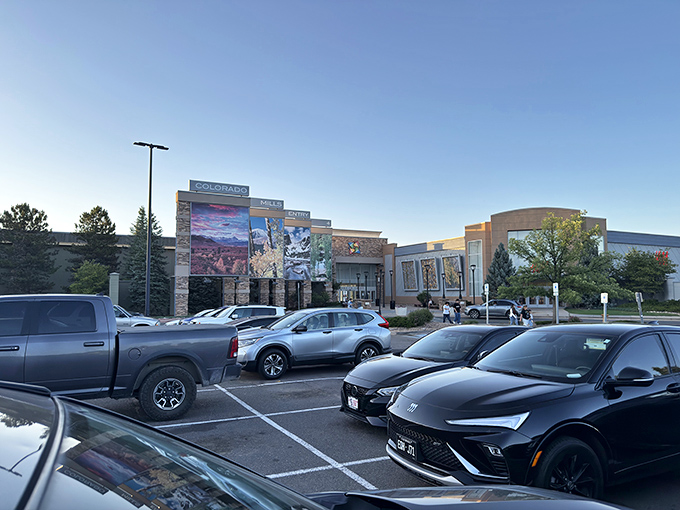 Those stone pillars and Colorado scenery murals make arriving feel like the mountains themselves opened a boutique.