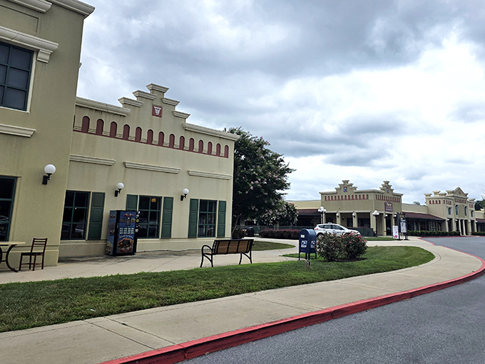 The distinctive Mediterranean-inspired architecture of Hagerstown Premium Outlets creates an inviting atmosphere for bargain hunters seeking retail therapy in Western Maryland.