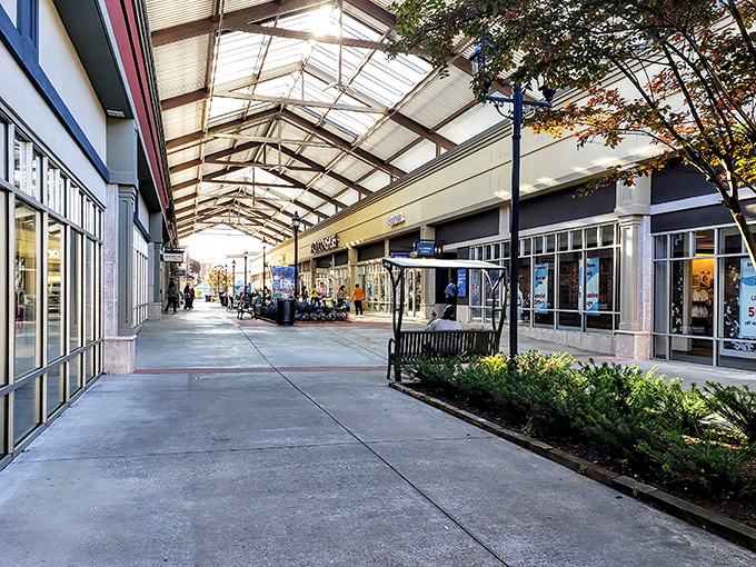 The covered walkways at Tanger Outlets Mebane offer shopping nirvana with protection from both scorching Carolina sun and unexpected downpours. Retail therapy with weather insurance!