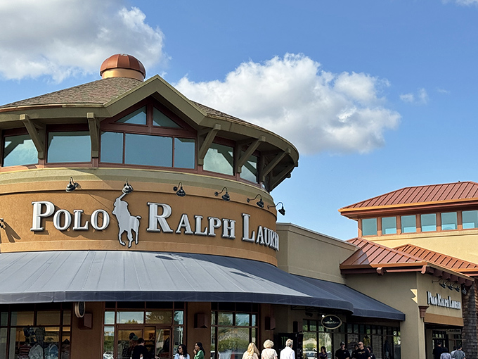 The Ralph Lauren outlet at Woodburn Premium Outlets draws crowds of shoppers enjoying a bustling atmosphere&mdash;rain or shine&mdash;while hunting for bargains.