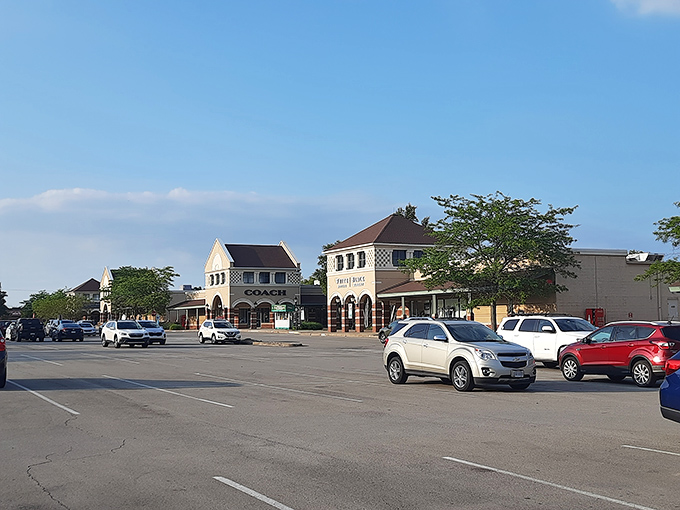 The village-style architecture of Grove City Premium Outlets welcomes shoppers like a retail oasis rising from the Pennsylvania countryside.