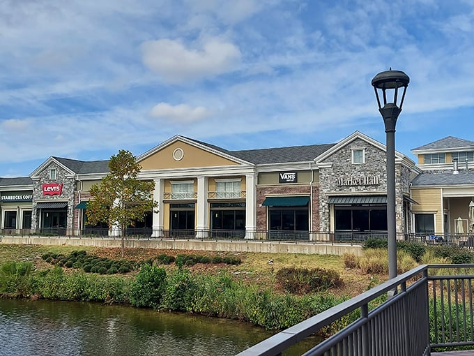 The architectural charm of Norfolk Premium Outlets blends seamlessly with nature, creating a shopping experience that feels more resort than retail.
