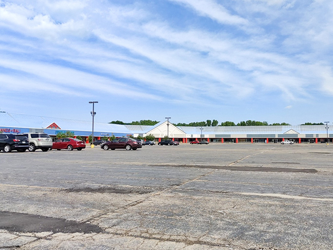 The retail promised land awaits! The Outlet Shoppes at Oshkosh stretches across the horizon like a bargain hunter's mirage that actually delivers.