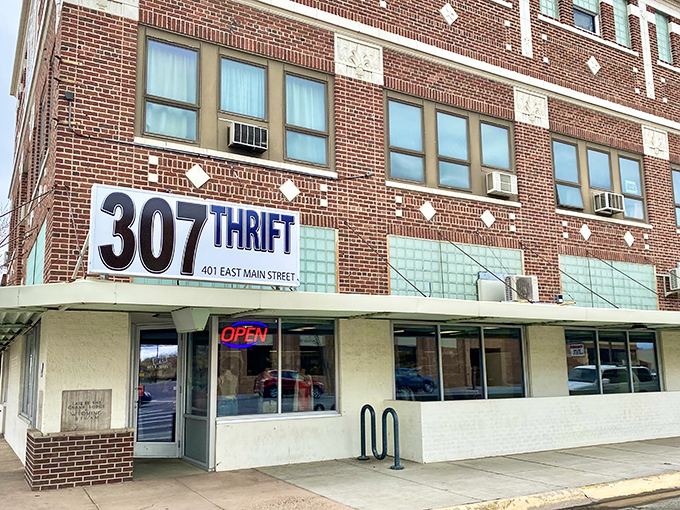 A different location with the same mission &ndash; 307 Thrift's brick building stands ready for bargain hunters and nostalgia seekers alike.