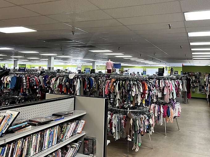 Endless racks of possibility await at Lakewood Goodwill, where yesterday's fashion finds new life in a treasure hunter's paradise.