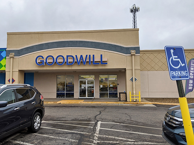 The unassuming exterior of Goodwill Topeka—where Kansas treasure hunters begin their quest for secondhand gold that won't break the bank.