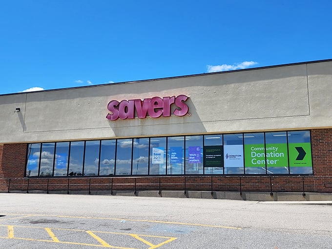 The iconic purple Savers sign beckons like a siren call to bargain hunters. Your wallet's about to have its best day ever.