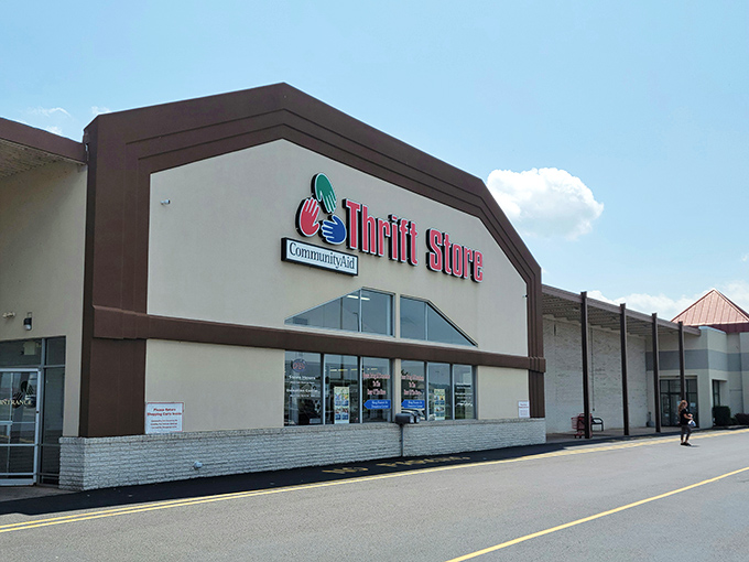 The storefront stands proud like a retail cathedral, promising bargain salvation to all who enter its hallowed halls.