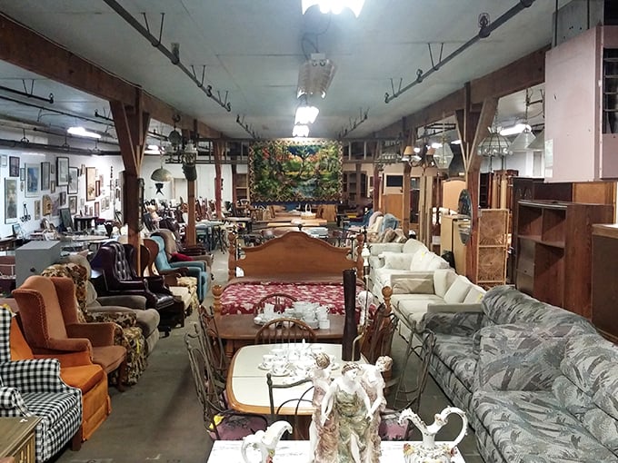 Racks upon colorful racks await treasure hunters at Sweet Repeats. It's like a department store where everything comes with a story and yesterday's prices.