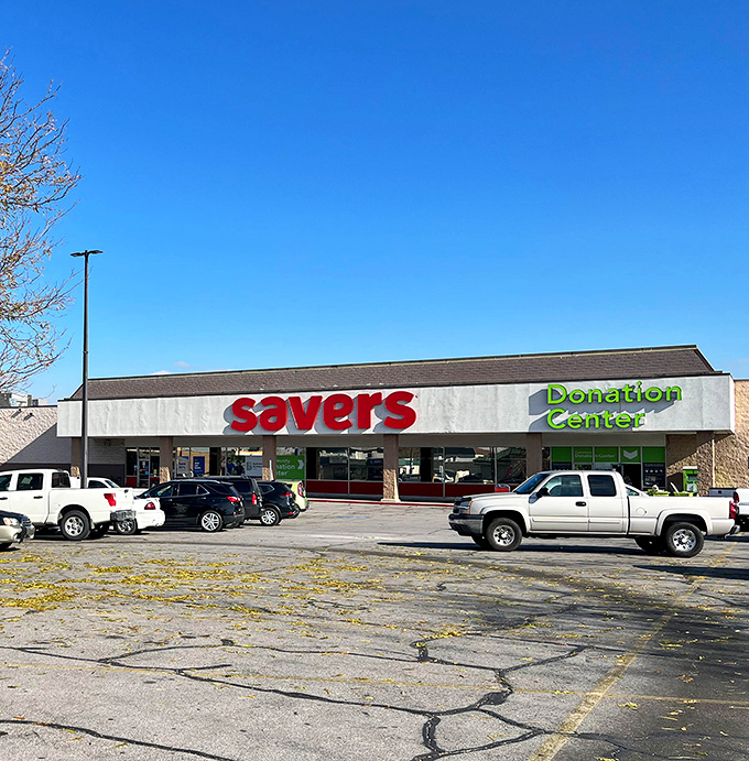 The iconic red Savers sign against Utah's brilliant blue sky &ndash; a beacon of hope for bargain hunters and treasure seekers alike.