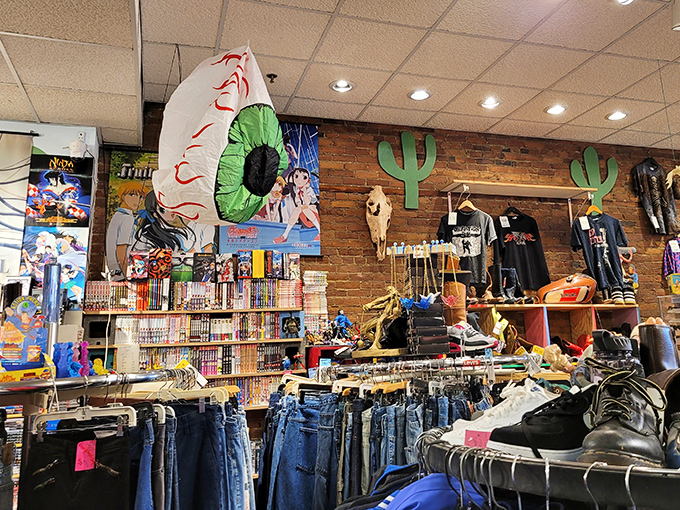 The brick facade of Battery Street Jeans isn't just charming&mdash;it's a portal to fashion's past lives. Those arched windows have witnessed decades of style evolution.