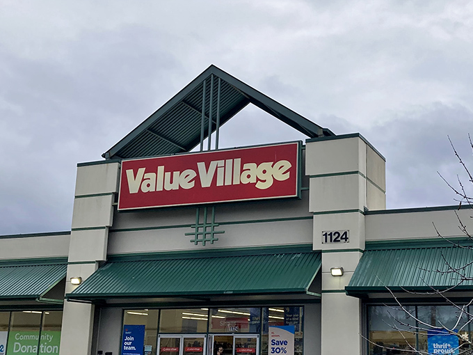 The iconic red sign beckons like a siren call to treasure hunters. Value Village isn't just a store—it's an adventure waiting to happen.