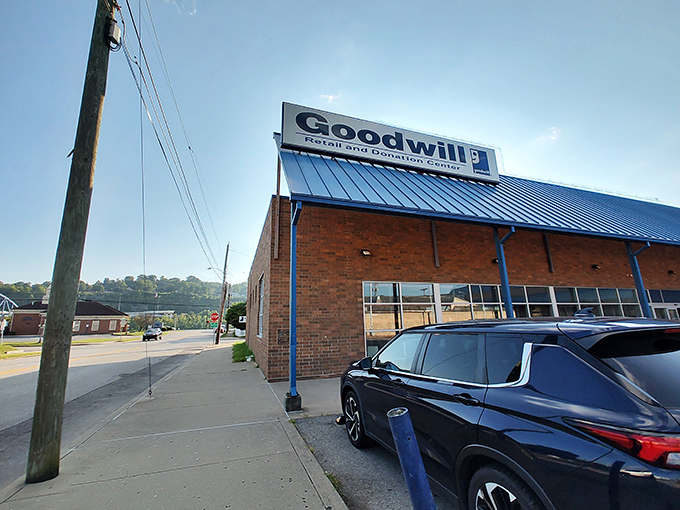 The blue-roofed brick building on Virginia Street doesn't scream "treasure trove," but savvy shoppers know better. Bargain paradise awaits inside!