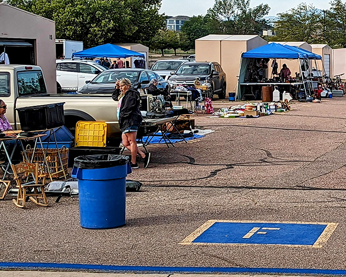 The outdoor bazaar sprawls like a small city where pickup trucks become storefronts and bargains multiply faster than rabbits.