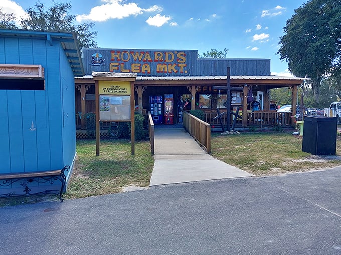 The unassuming blue facade of Howard's Flea Market hides a treasure trove within&mdash;like finding out your quiet neighbor collects vintage motorcycles and circus memorabilia.