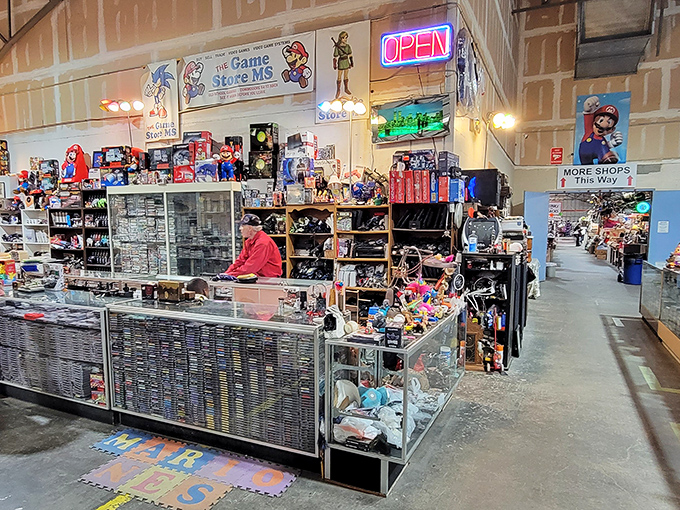 The Game Store MS beckons with nostalgic treasures and vintage finds. This entrance is just the appetizer to a feast of collectibles waiting inside.