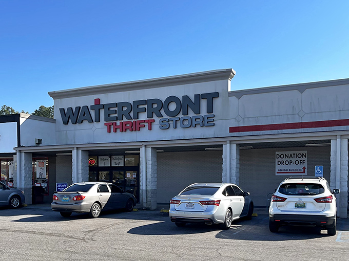 Another angle reveals the donation drop-off, where yesterday's clutter becomes tomorrow's coveted find.