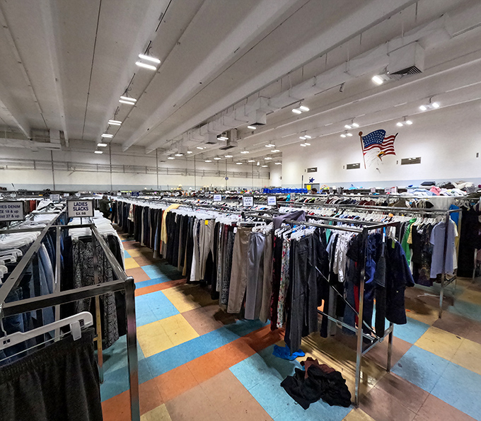 Endless racks of clothing stretch across Indian School Thrift's colorful floor&mdash;a textile ocean waiting for bargain hunters to dive in.