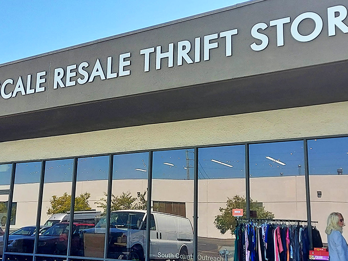 The unassuming storefront of Upscale Resale belies the wonderland of treasures waiting inside. Like finding a secret portal to bargain heaven in suburban Laguna Hills.