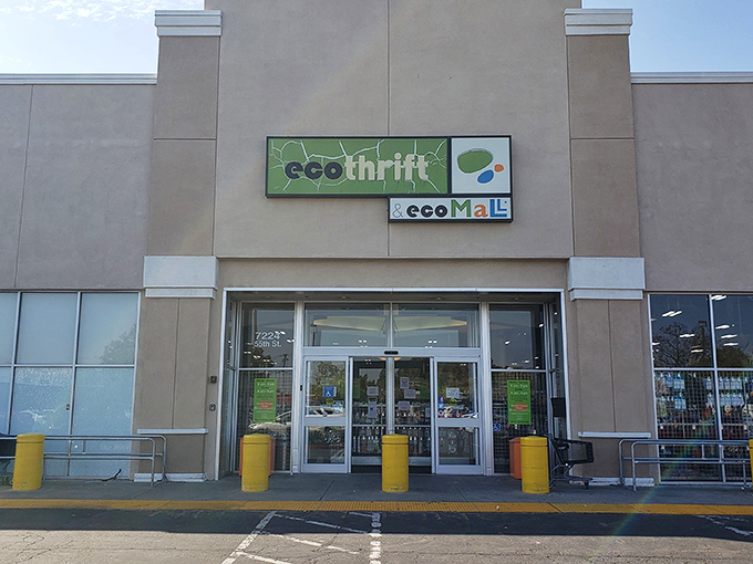 That bright green sign beckons thrifty shoppers like a beacon of hope for your wallet and wardrobe.