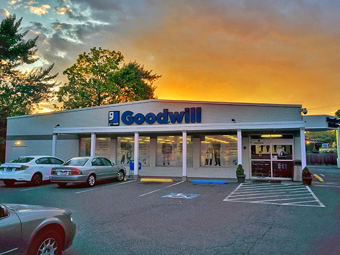 The blue Goodwill sign beckons like a siren call to bargain hunters. This Danbury treasure trove promises adventures in thrifting that'll make your wallet sing with joy.