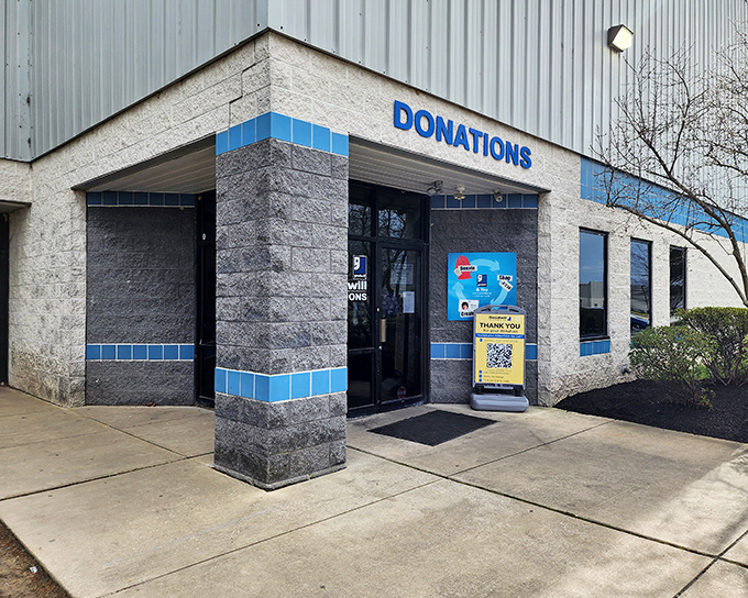 The unassuming entrance to treasure-hunting paradise. Behind these blue-trimmed doors, Delaware's most determined bargain seekers begin their quest.