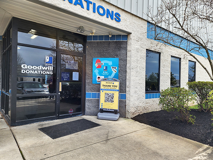 The unassuming entrance to treasure-hunting paradise. Behind these blue-trimmed doors, Delaware's most determined bargain seekers begin their quest.