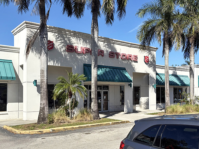 Palm trees stand guard outside this treasure hunter's paradise, where the teal awnings practically whisper, "Come find something wonderful inside!"
