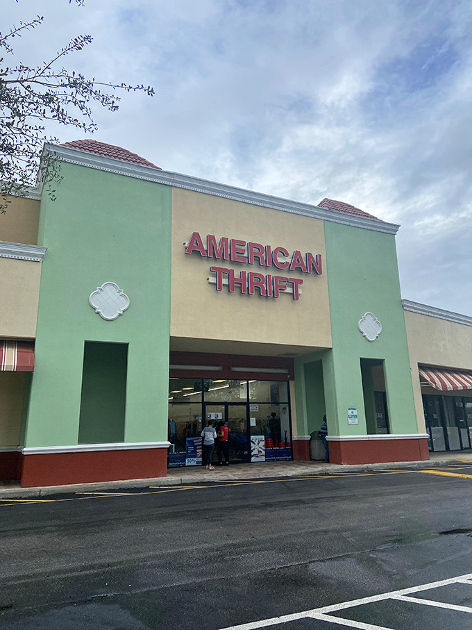 Standing proudly with its distinctive red signage, American Thrift looks unassuming from the outside&mdash;but inside awaits a wonderland of secondhand surprises.