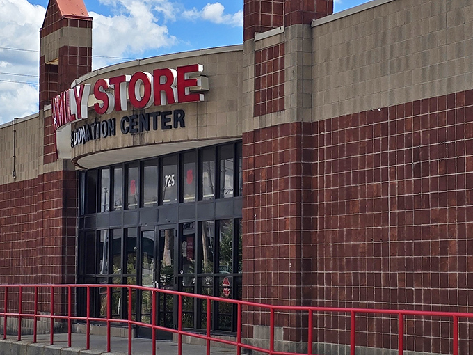 The Salvation Army Family Store's distinctive brick facade stands like a retail fortress guarding treasures waiting to be discovered.